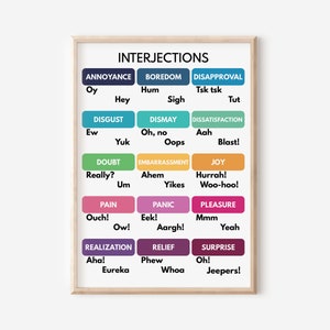 INTERJECTIONS, Types of Interjections, Parts of Speech, English ...