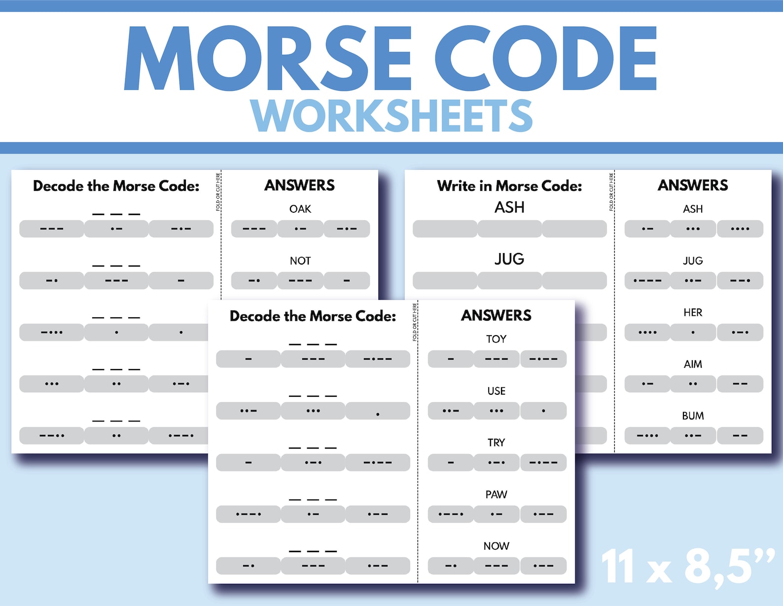 MORSE CODE Worksheets, Morse Alphabet, Homeschool Activity,educational ...