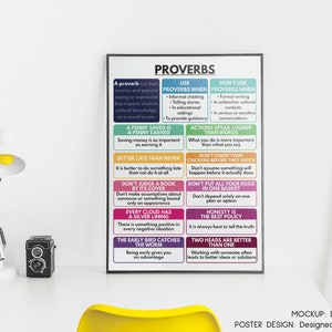 PROVERBS POSTER, What Are Proverbs, Proverbs Examples, Learn English ...