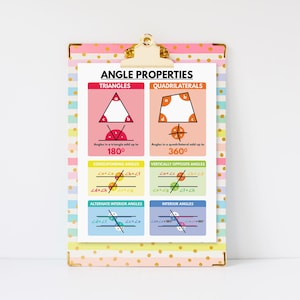 ANGLE PROPERTIES POSTER, Geometry, Educational Posters, Math Classroom ...