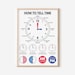 Learn to TELL TIME Educational Poster, What Time is It Clock, Teaching ...