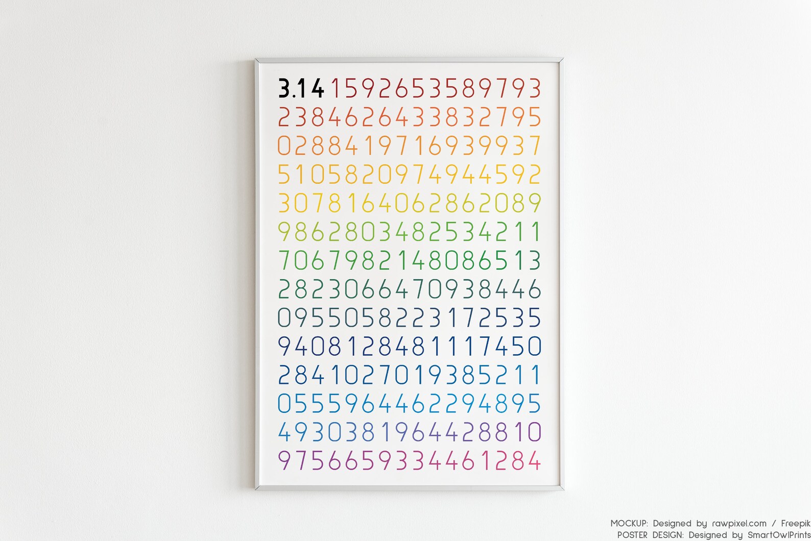 PI NUMBER Poster Educational Poster Math Rainbow Colors - Etsy