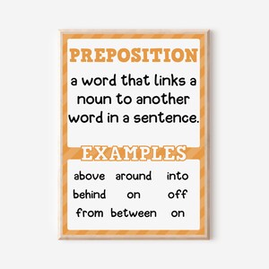 PARTS OF SPEECH - Set of 8 Posters, Grammar Anchor Charts, Classroom ...