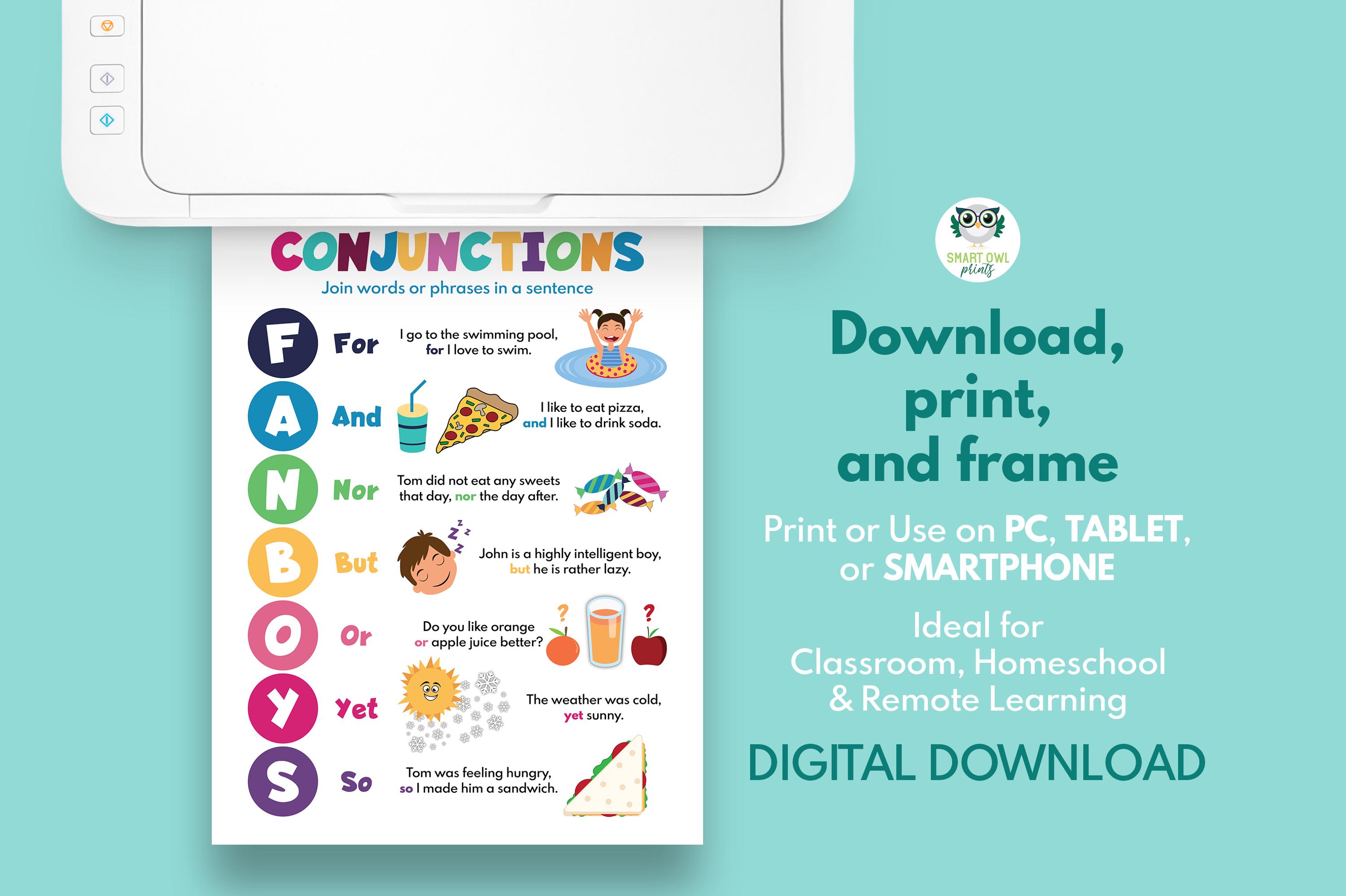 FANBOYS CONJUNCTIONS for Kids, Parts of Speech, English Language ...