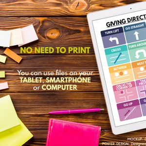 GIVING DIRECTIONS POSTER Vocabulary Chart for Homeschool - Etsy