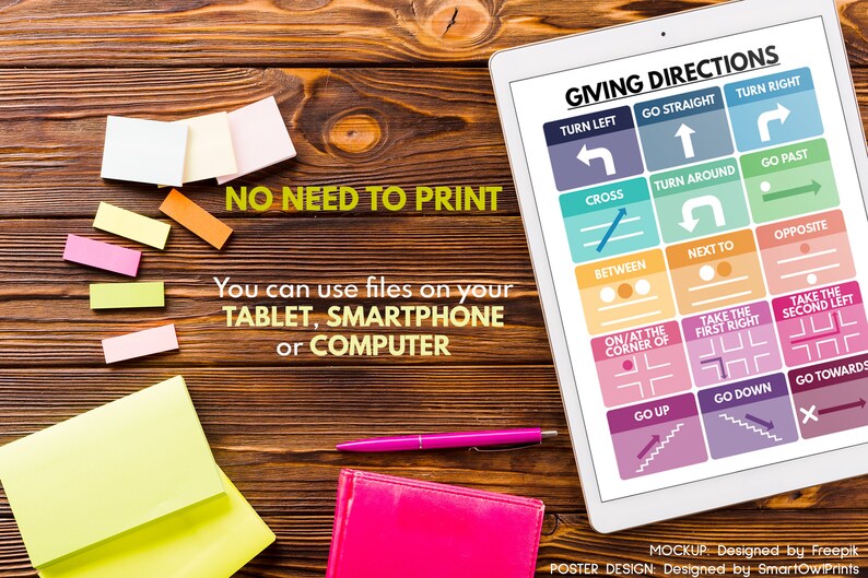 GIVING DIRECTIONS POSTER Vocabulary Chart for Homeschool - Etsy