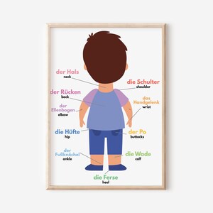 German Language, BODY PARTS - Set of 3 Posters, German Vocabulary ...