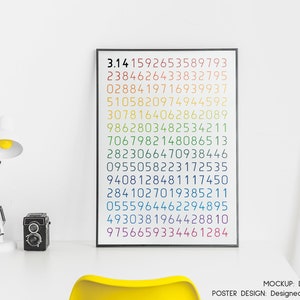 PI NUMBER Poster, Educational Poster, Math, Rainbow Colors, Classroom ...