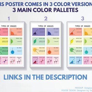 TYPES OF ANGLES Geometry Educational Posters Math Rainbow - Etsy