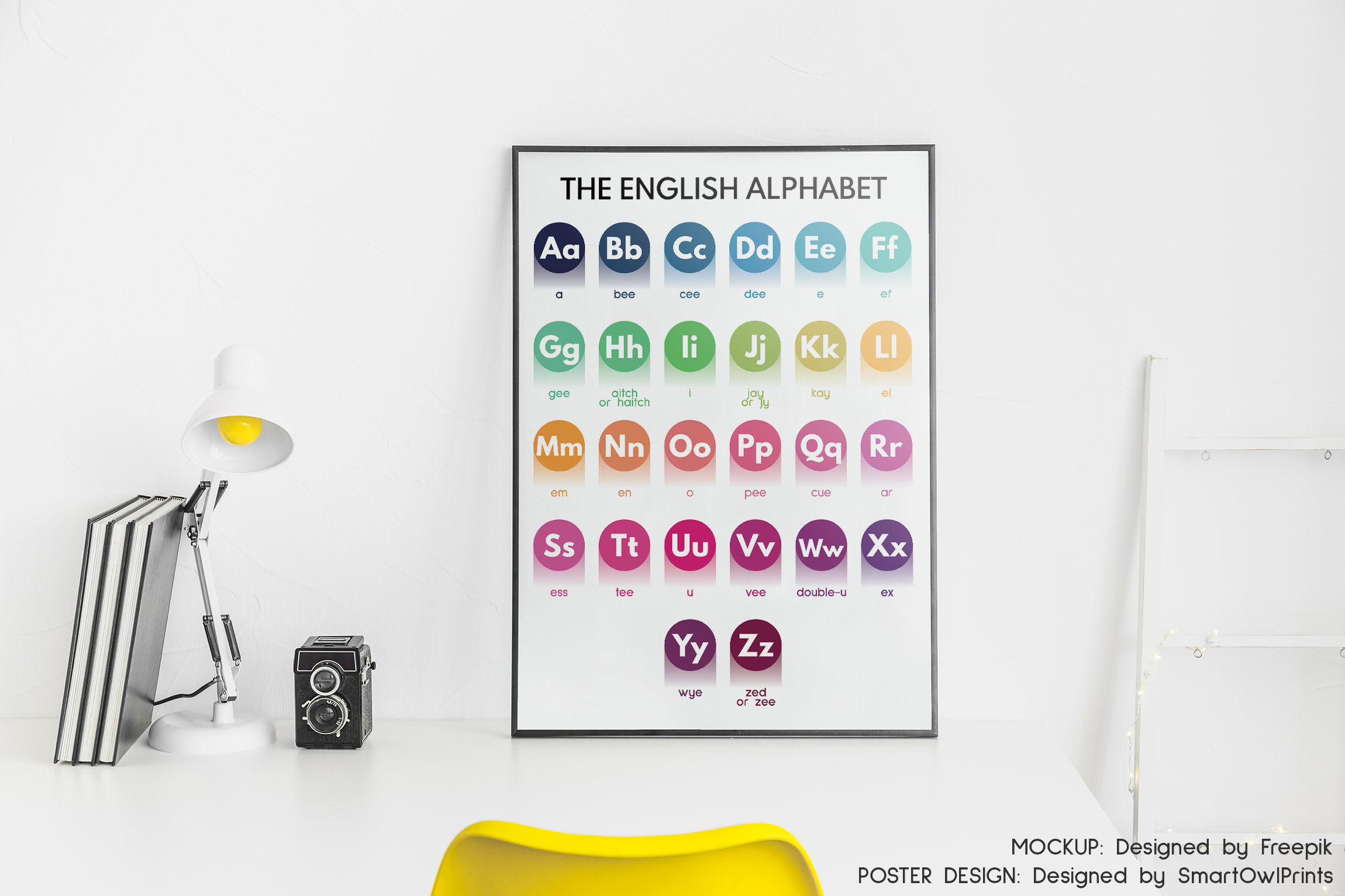 ENGLISH ALPHABET POSTER, English Letters, English Pronunciation ...