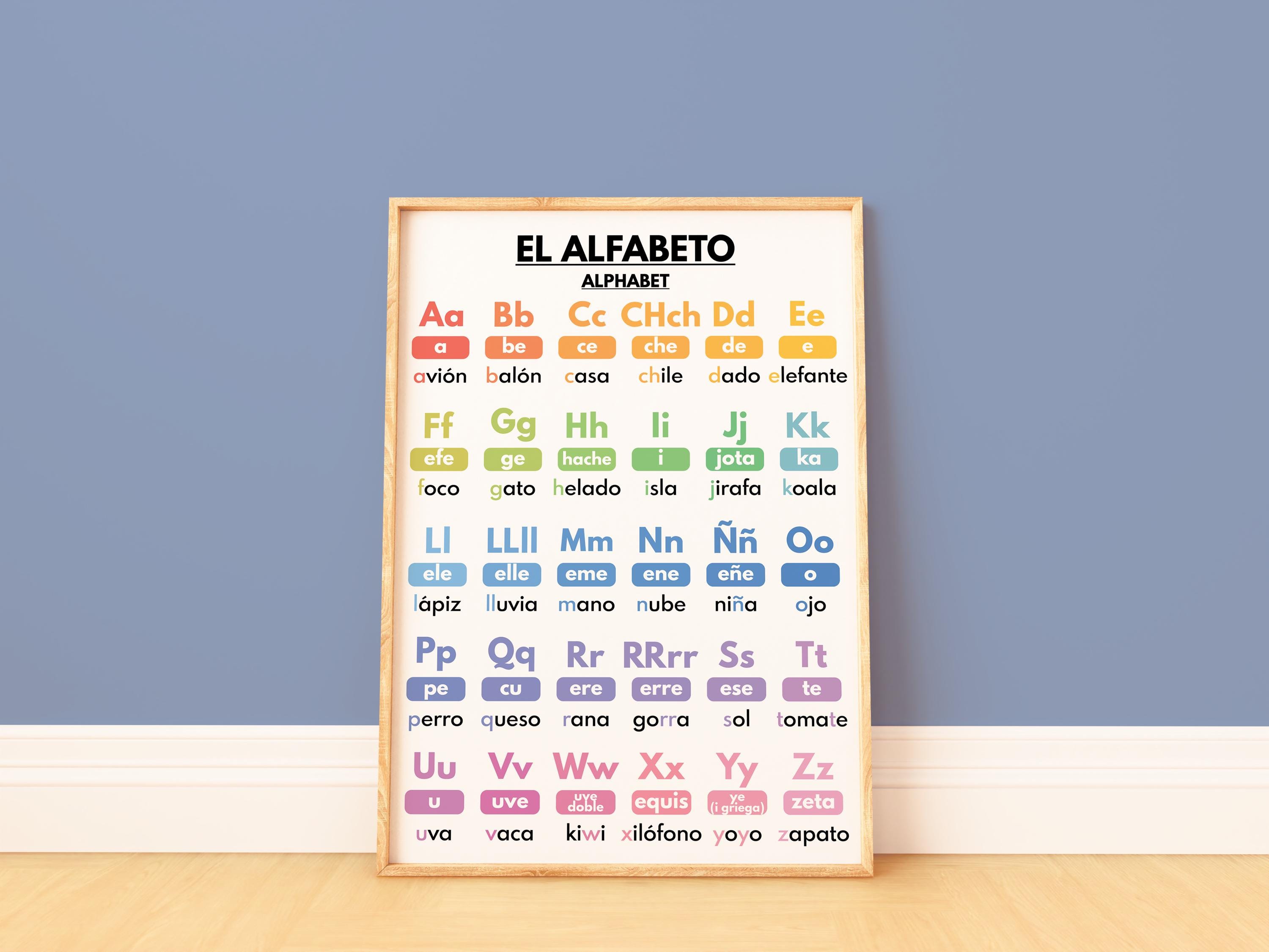 Spanish Alphabet Educational Laminated Chart Buy ABC Alphabet Spanish