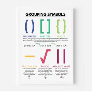 GRUPING SYMBOLS, Master GEMDAS and Math Symbols, Classroom Educational ...