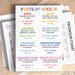 PARTS OF SPEECH for Kids Grammar Chart for Homeschool - Etsy
