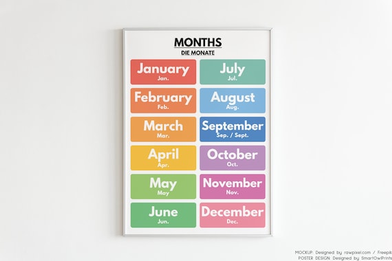 Months Of The Year In German