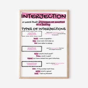 PARTS OF SPEECH - Set of 8 Posters, English Grammar, Classroom Wall ...