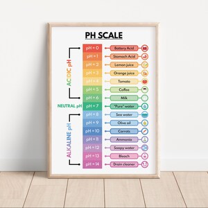 PH SCALE POSTER, Educational Poster, Science Poster for Kids, Math ...