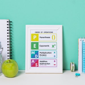 PEMDAS POSTER Learn Order of Operations Printable | Etsy