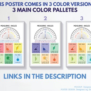 MEASURING ANGLES, How to Use a PROTRACTOR, Geometry, Educational Poster ...