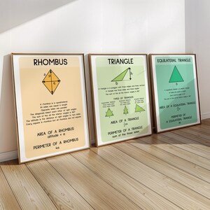 GEOMETRY SHAPES CHARTS for Kids, Set of 8 Posters, Geometry Anchor ...