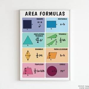 GEOMETRY POSTERS, Area Volume Formulas 2D Shapes Basic Geometry Terms ...