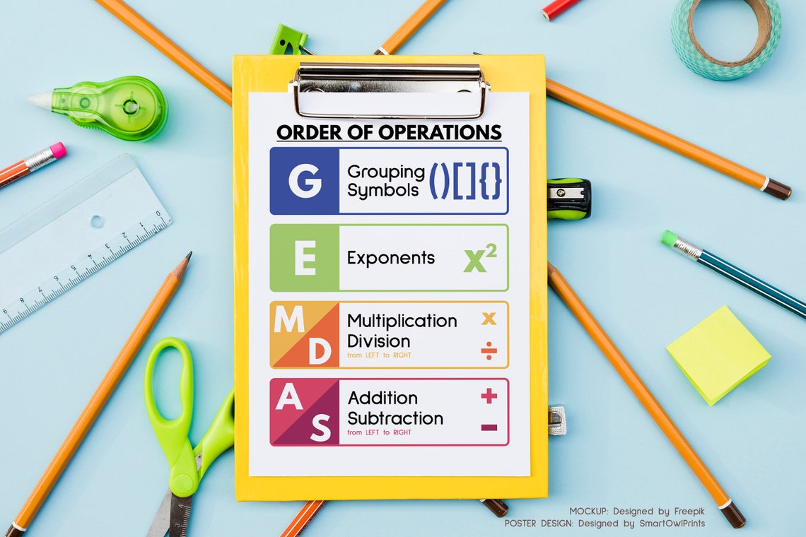 GEMDAS POSTER Math Teacher Gift Printable Educational - Etsy