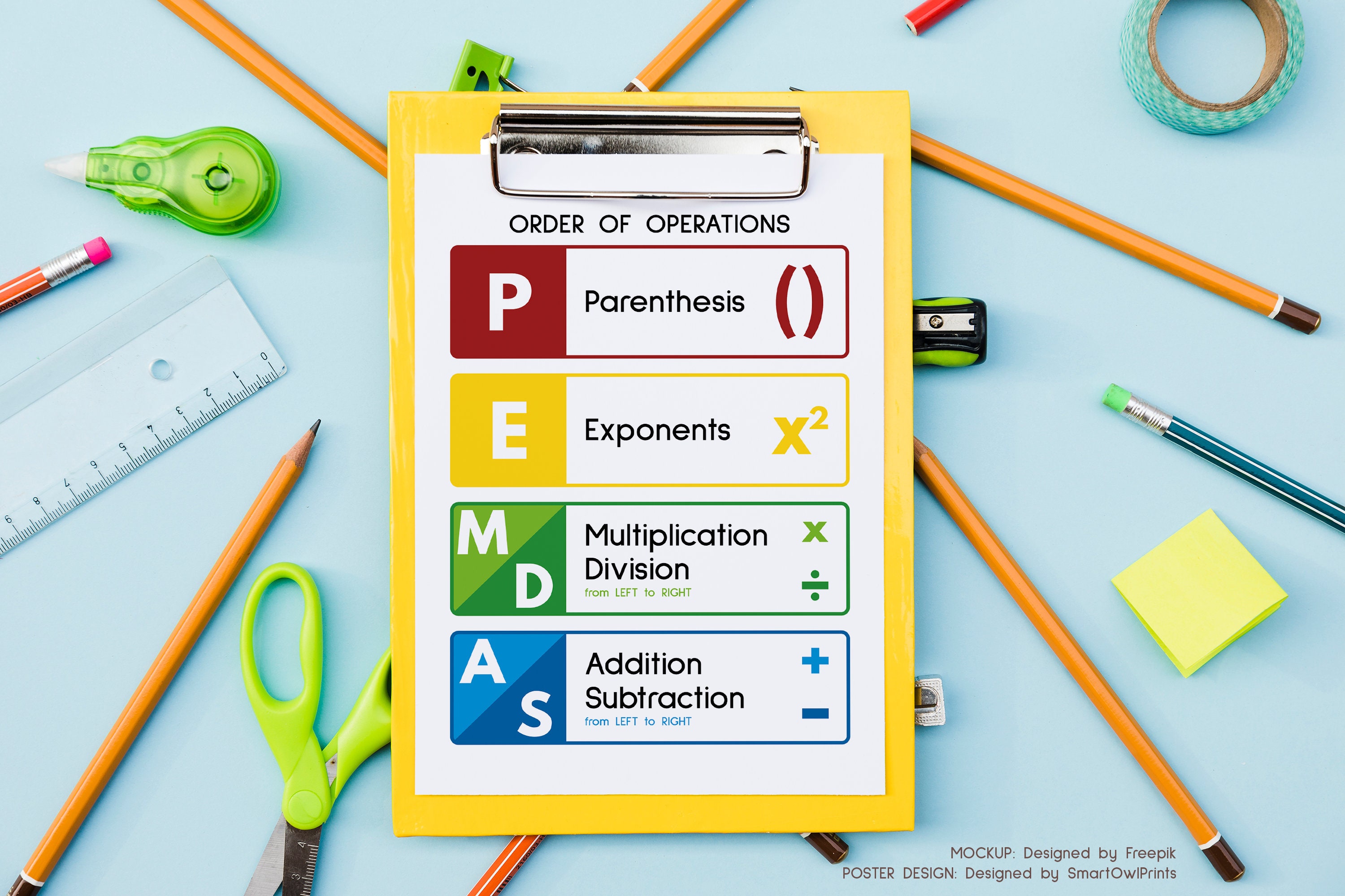 PEMDAS POSTER Math Classroom Wall Decor Educational Posters - Etsy