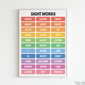 SIGHT WORDS Set of 3 Posters, 99 Words, Reading Skills, English ...