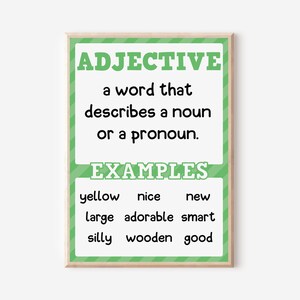 PARTS OF SPEECH - Set of 8 Posters, Grammar Anchor Charts, Classroom ...