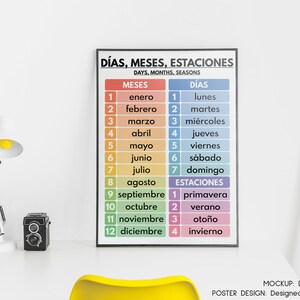 Spanish Language, DAYS MONTHS SEASONS in Spanish, Quick Reference Cheat ...