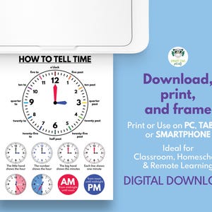 TELLING TIME, Educational Posters, What Time is It, Teacher Resources ...