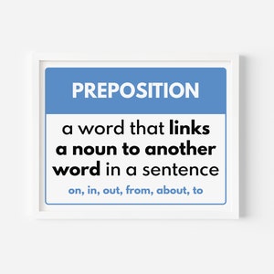 PARTS OF SPEECH - 8 Posters Set, English Grammar, Classroom Poster ...