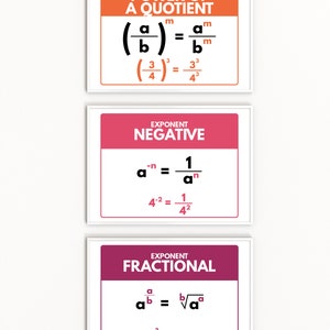 EXPONENT RULES Set of 10 Posters Math Rules Letter Size - Etsy