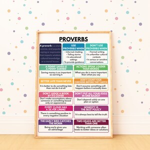 PROVERBS POSTER, What Are Proverbs, Proverbs Examples, Learn English ...