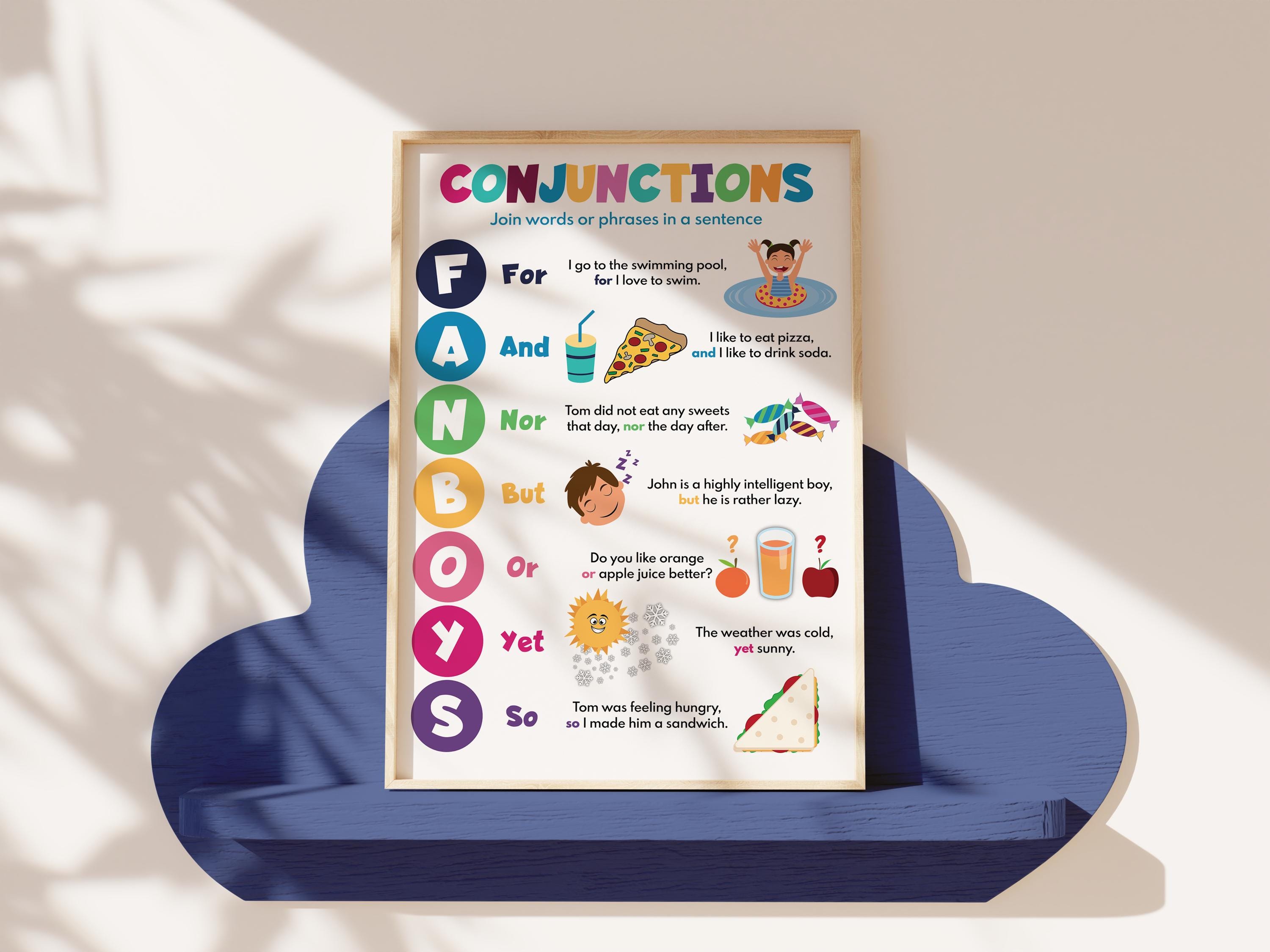 FANBOYS CONJUNCTIONS for Kids, Parts of Speech, English Language ...