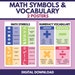 MATH SYMBOLS & VOCABULARY, Math Symbols, Math Vocabulary, Educational ...