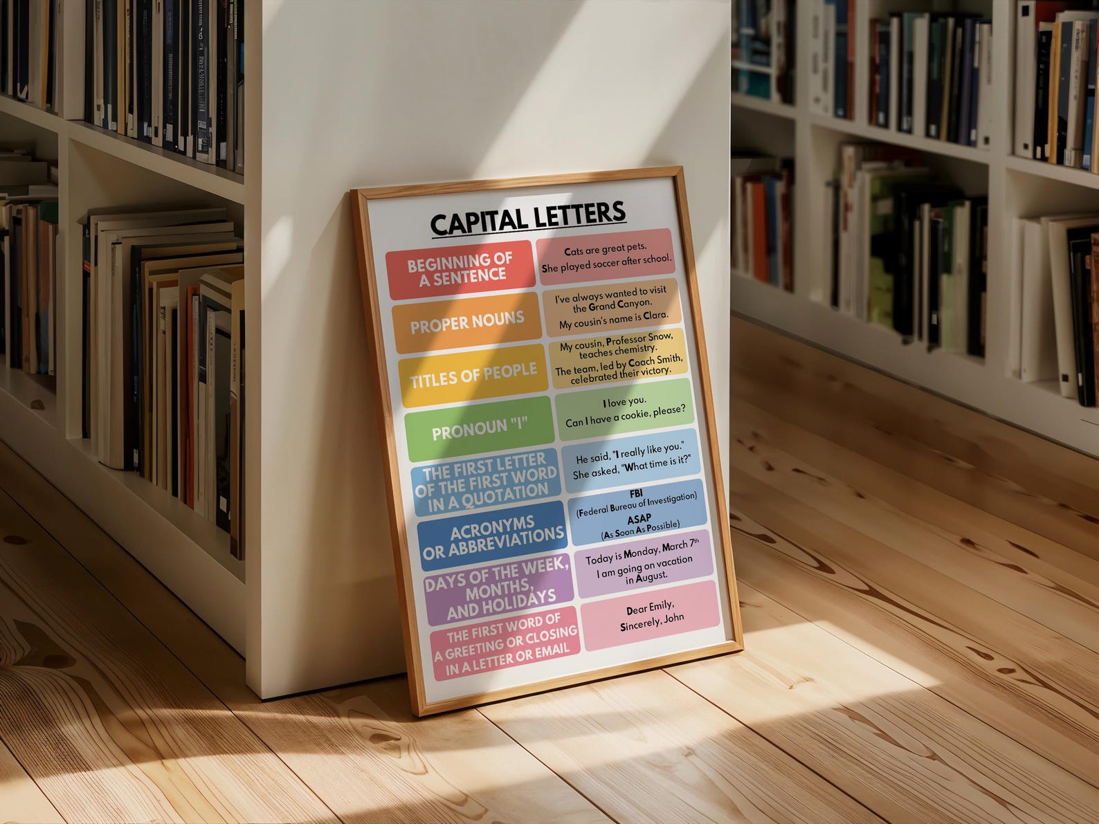 CAPITAL LETTERS POSTER, Capitalization, Homeschool, Classroom Wall ...