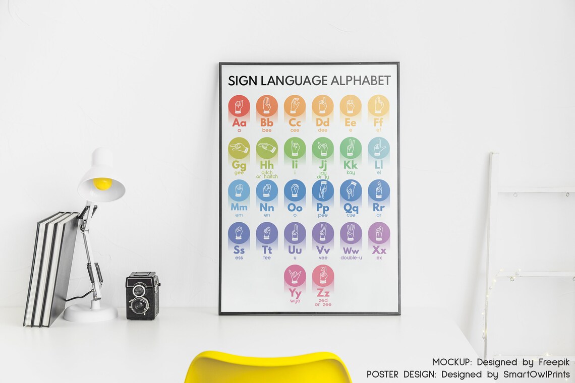 SIGN LANGUAGE ALPHABET Poster, American Sign Language, Homeschool ...