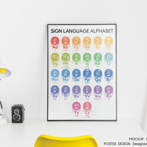 SIGN LANGUAGE ALPHABET Poster, American Sign Language, Homeschool ...