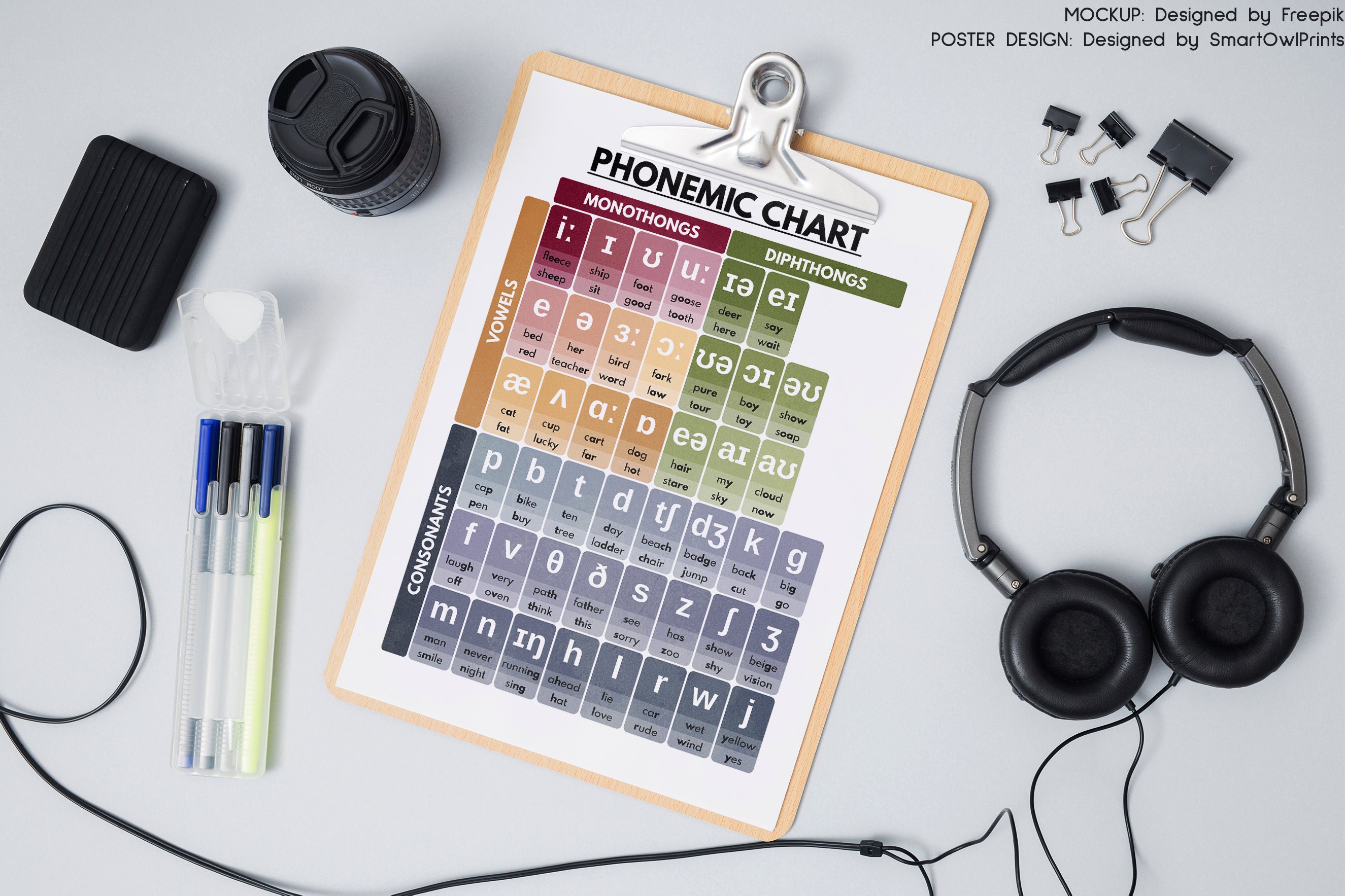 PHONEMIC CHART POSTER, American English, Learn English, Pronunciation ...