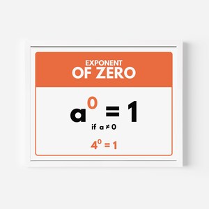 EXPONENT and EXPONENT RULES - Set of 10 Posters, Educational Print ...