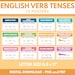 ENGLISH VERB TENSES Set of 12 Posters, Letter Size, Grammar Chart ...