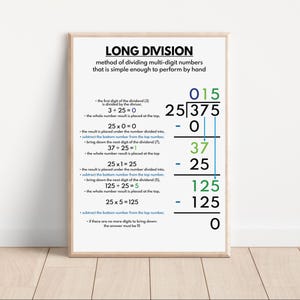 LONG MULTIPLICATION and DIVISION Posters, Educational Posters for Kids ...