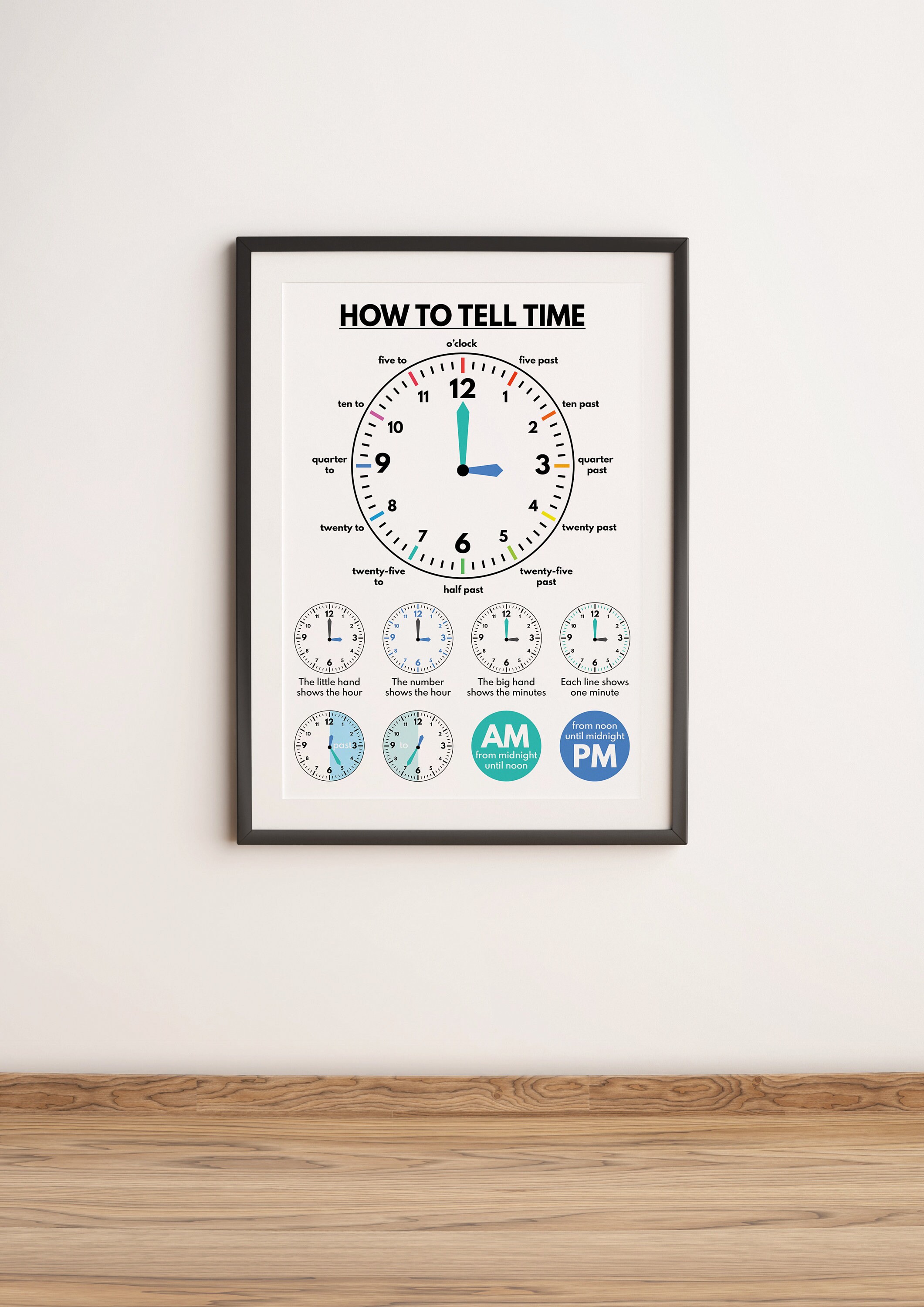 TELLING TIME Poster Educational Poster What Time is It - Etsy