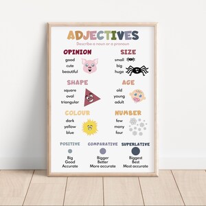 ADJECTIVES FOR KIDS, Types of Adjectives, Parts of Speech, Grammar ...