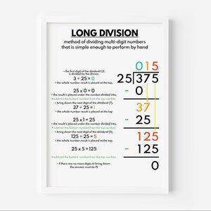 LONG MULTIPLICATION and DIVISION Posters, Educational Posters for Kids ...