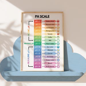 PH SCALE POSTER, Educational Poster, Science Poster for Kids, Math ...