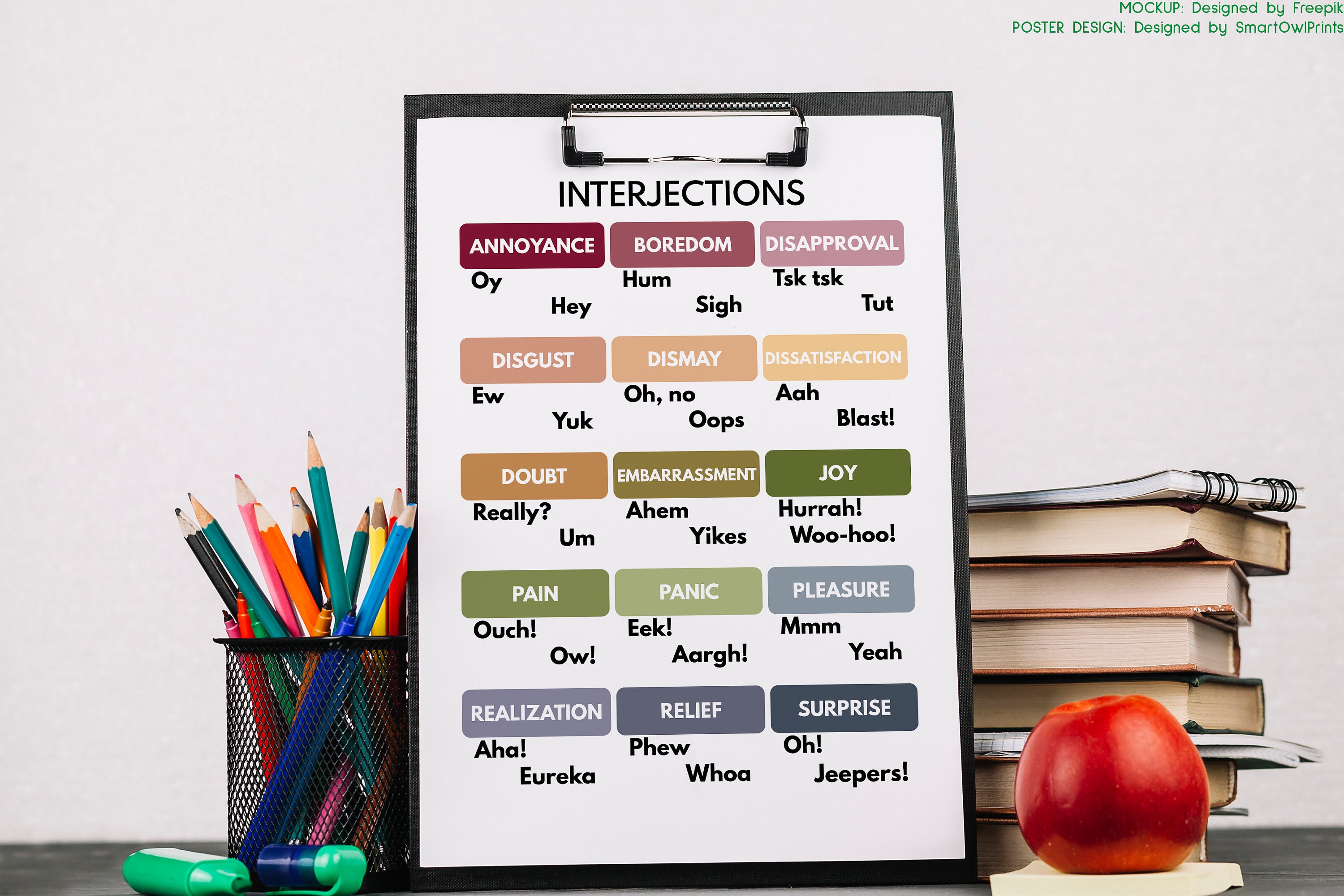 INTERJECTIONS Poster Types of Interjections Parts of Speech - Etsy