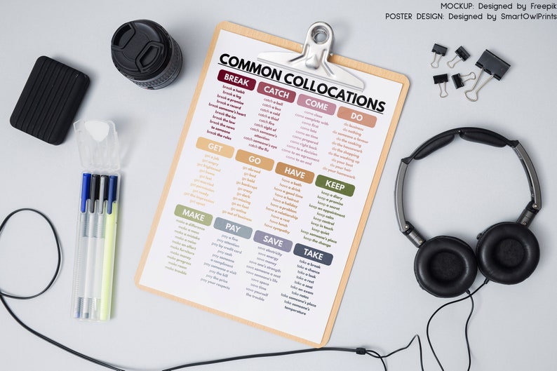 COMMON COLLOCATIONS English Language Vocabulary Homeschool - Etsy