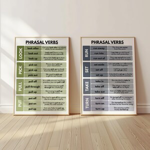 PHRASAL VERBS - Set of 4 Posters, Learn English Vocabulary, Grammar ...