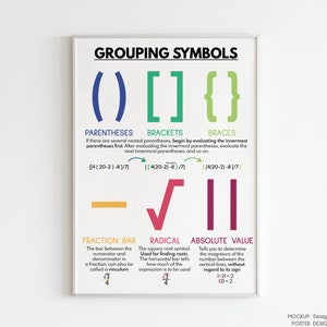 GRUPING SYMBOLS, Master GEMDAS and Math Symbols, Classroom Educational ...